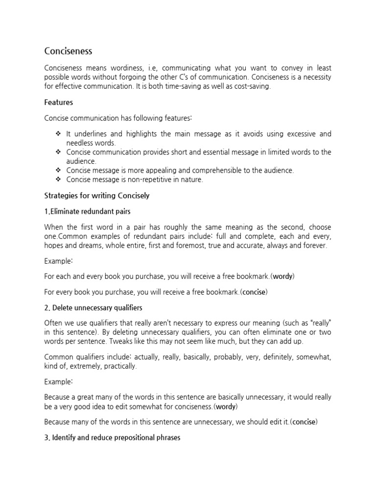 Conciseness Examples Dominating Participants | Uxcel