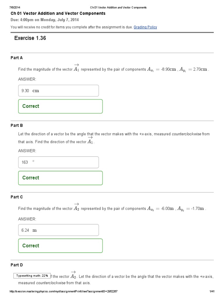 Exercise 1.36: A A CM A CM | PDF | Euclidean Vector | Trigonometric Functions