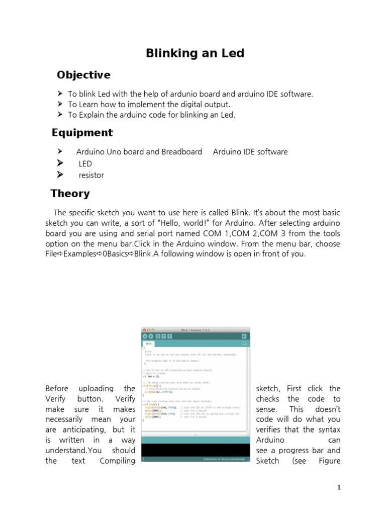 Blinking An Led | PDF | Arduino | Subroutine