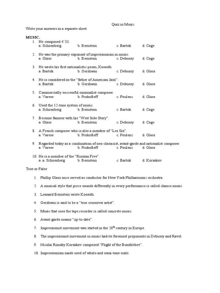Reading Material in Music G10-1st Grading | PDF | Electronic Music ...