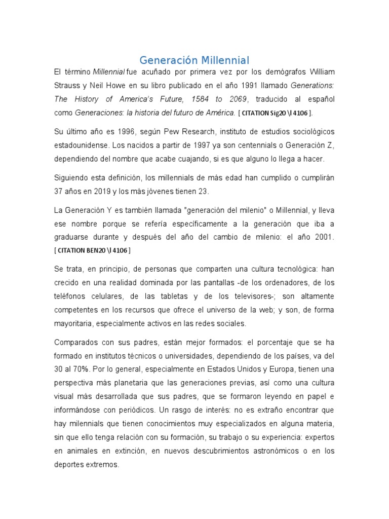 Generación Millennial | PDF | Millennials | Science