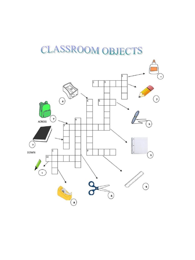 Crucigrama School Supplies | PDF