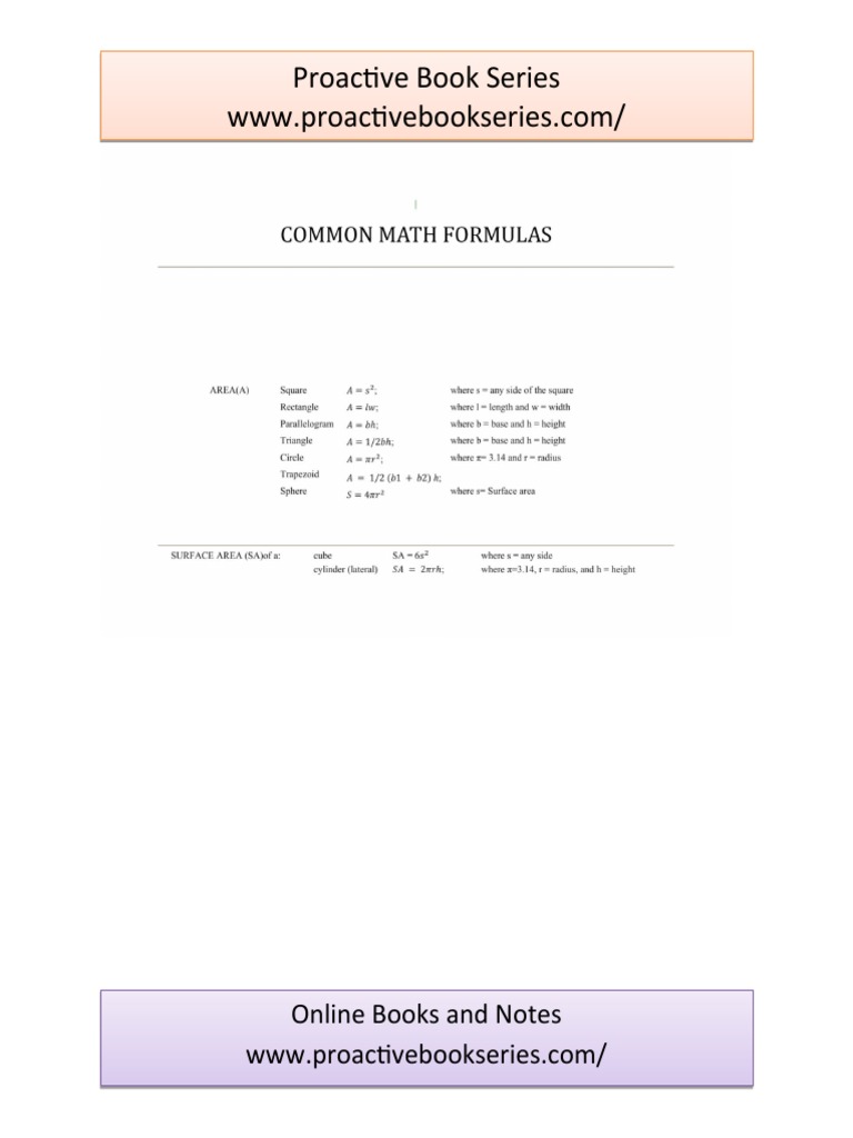 Common Math Formulas | PDF