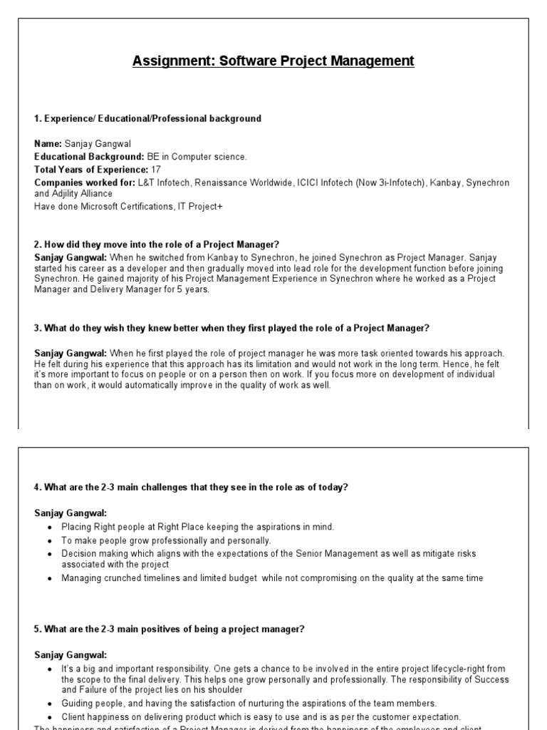 Assignment Software Project Management | PDF | Agile Software ...