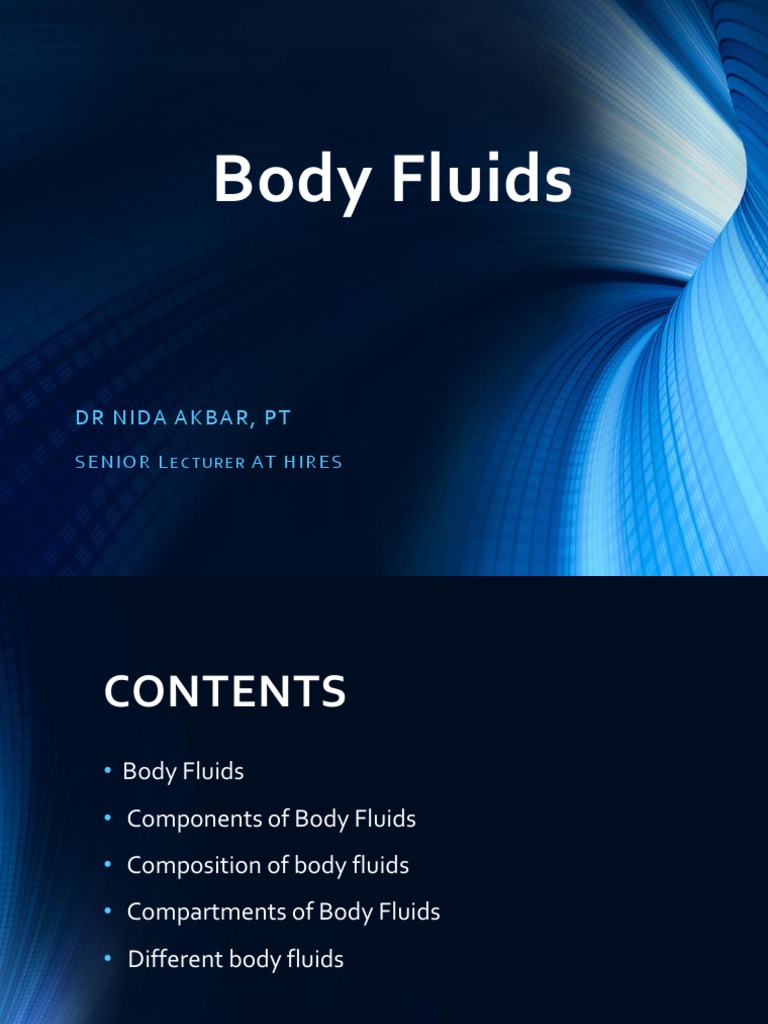 Body Fluids | PDF | Electrolyte | Blood