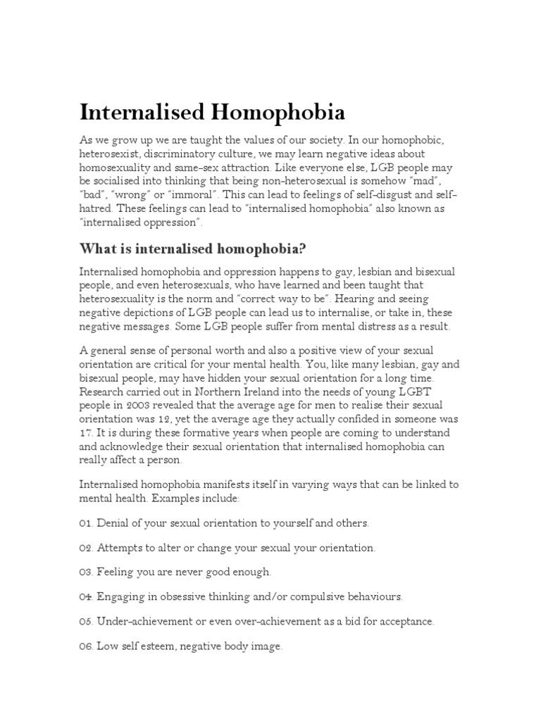 Overcoming Internalised Homophobia: Understanding Its Causes and Mental ...