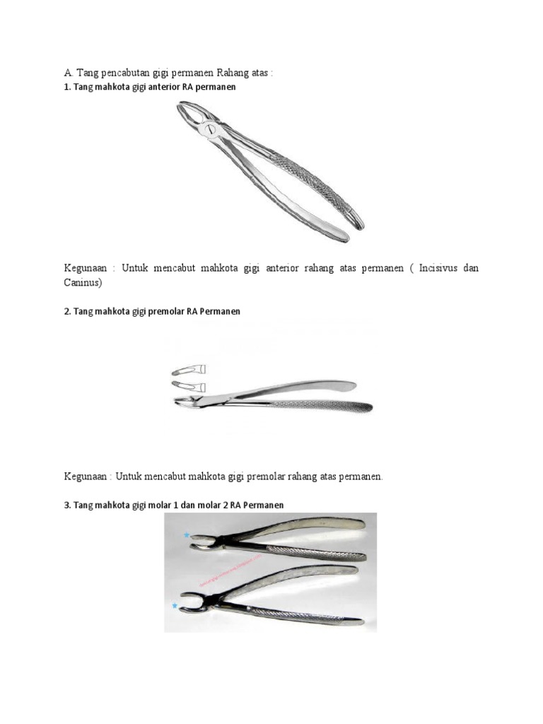 Alat Pencabutan Gigi dan Fungsinya | PDF