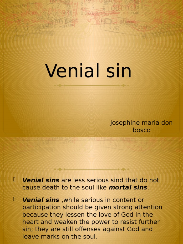 Venial Definition The Meaning Of "Deadly Sin" In The Anglican