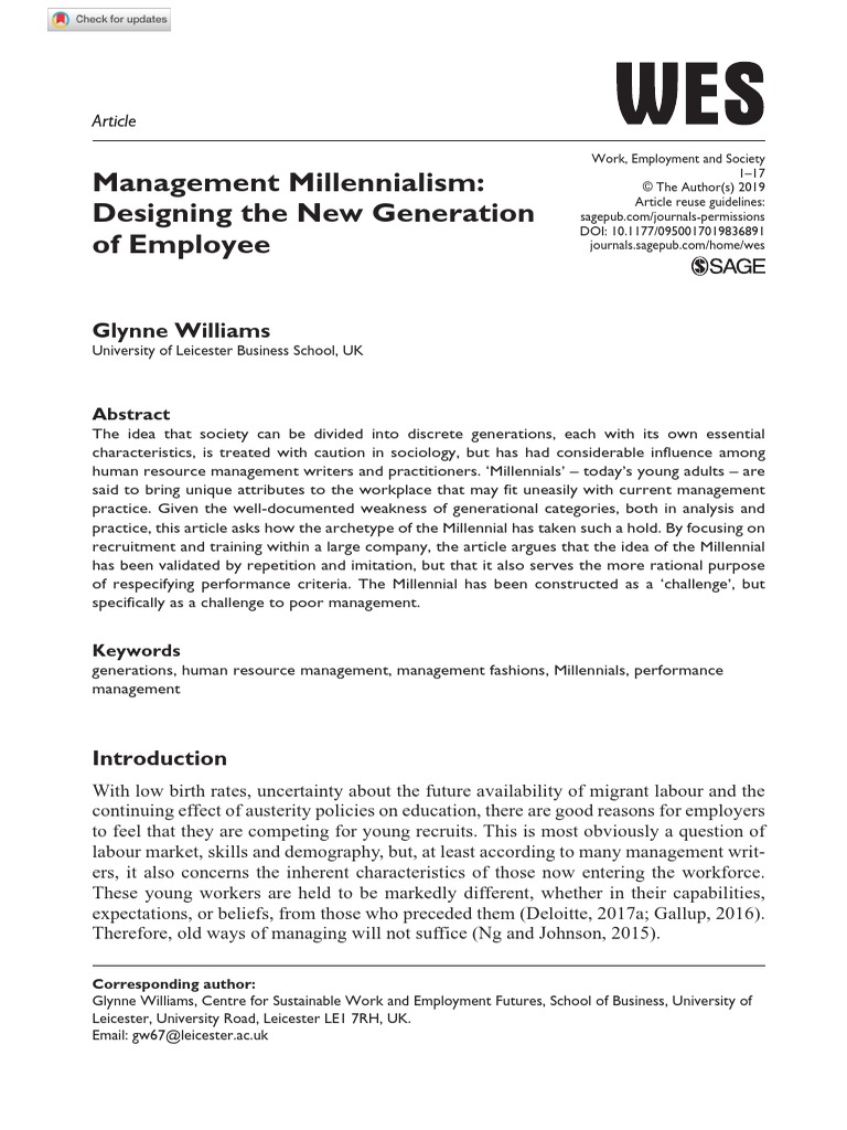 Management Millennialism 'Designing The New Generation of Employee' PDF ...