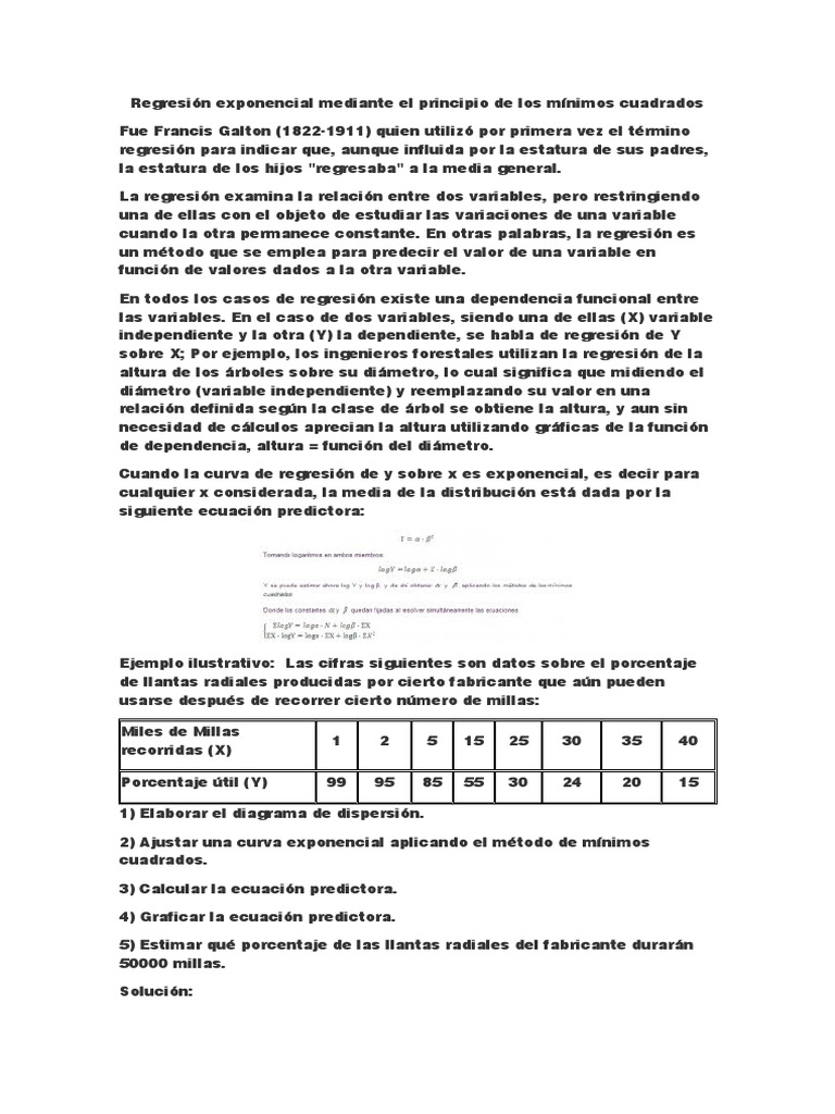 Ajuste de Regresión Exponencial | PDF | Funcion exponencial | Análisis ...