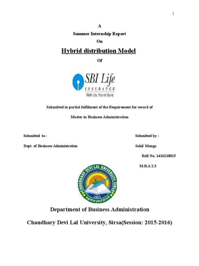 Hybrid Distribution Model: Department of Business Administration ...