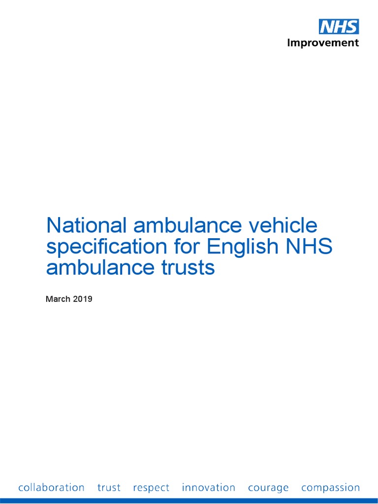 UK Ambulance Vehicle Specifications | PDF