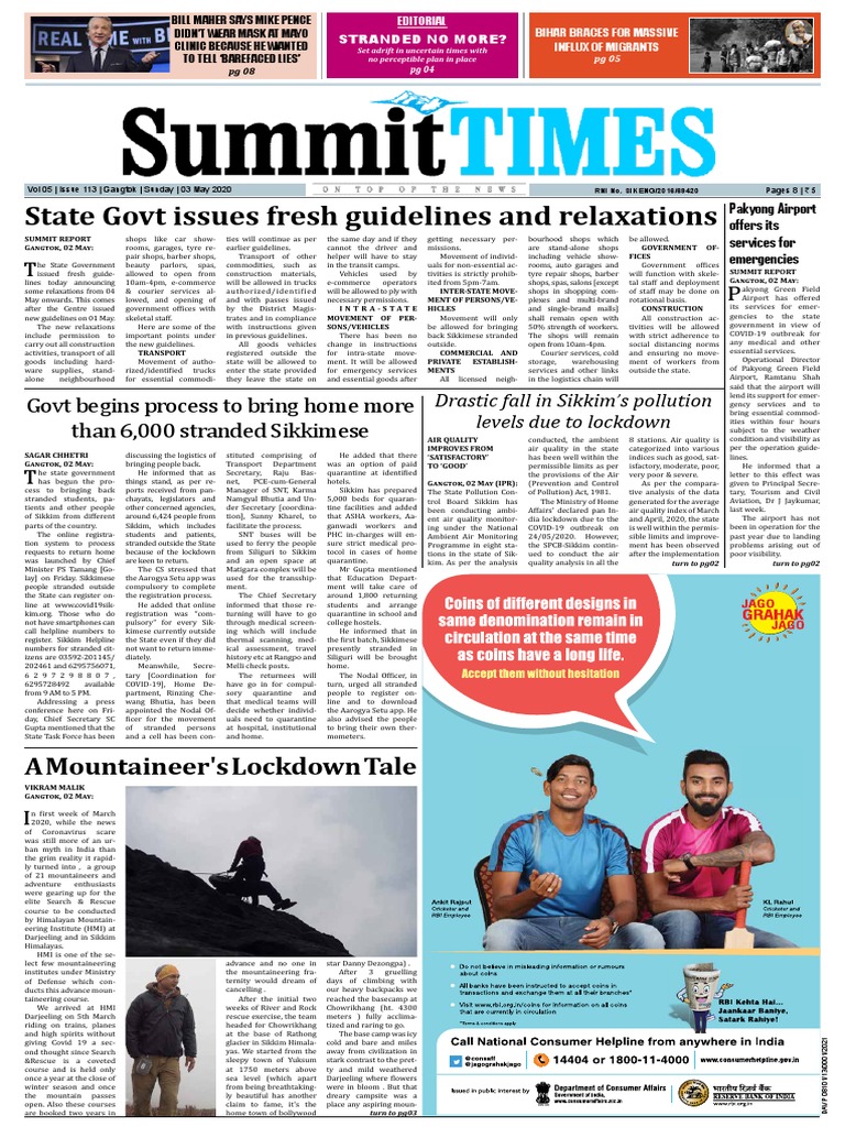 SummitTIMES 03 May 2020 | PDF | Mountaineering | Emergency Management