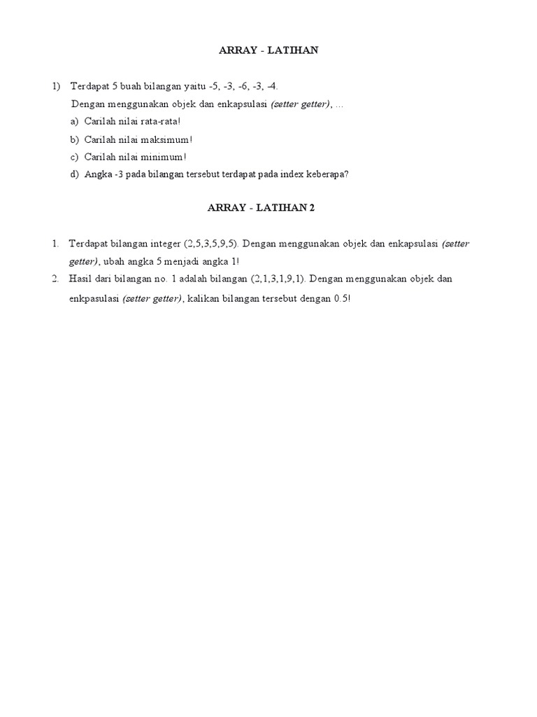Latihan Modul 3 Array PDF | PDF | Karier & Perkembangan