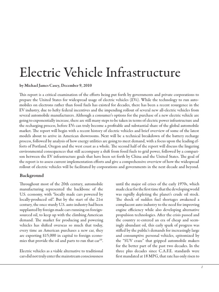 Electric Vehicle Infrastructure | PDF | Electric Vehicle | Electric Car