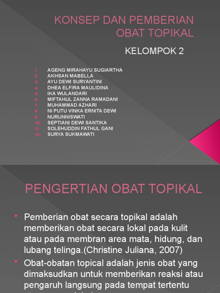 Konsep Pemberian Obat Topikal | PDF