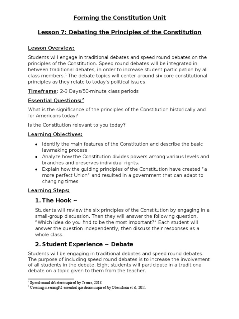 Lesson 7 - Debates | PDF | Constitution | Pedagogy
