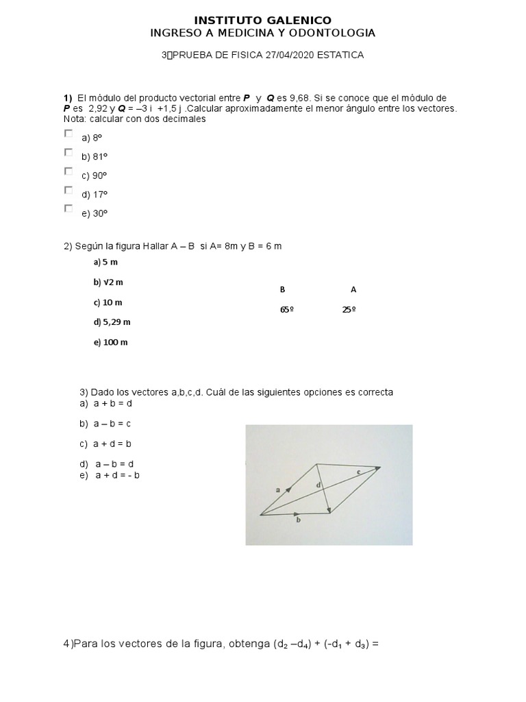 Estatica 2020 | PDF | Vector Euclidiano | Fricción