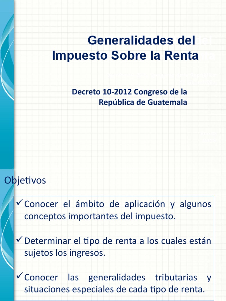 Isr Guatemala | PDF | Impuesto sobre la renta | Impuestos