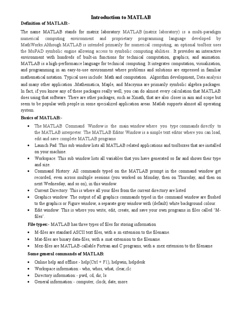 Matlab Report | PDF | Matlab | Application Software