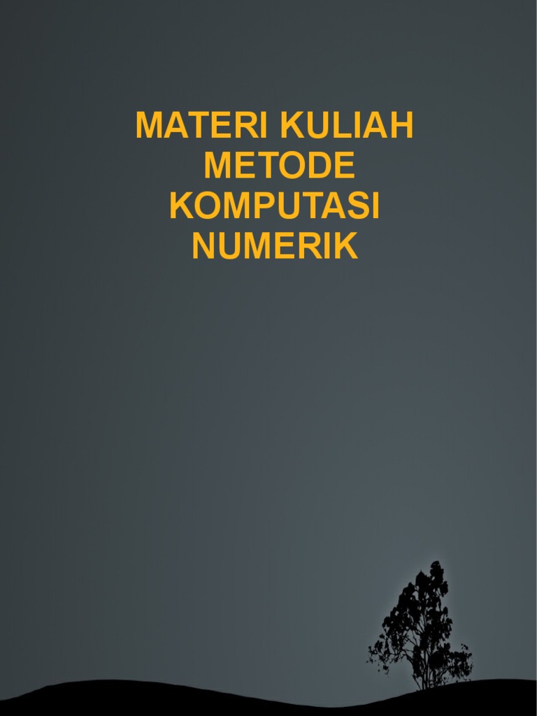 Metode Komputasi Numerik - Odp | PDF | Metode & Bahan Ajar | Seni