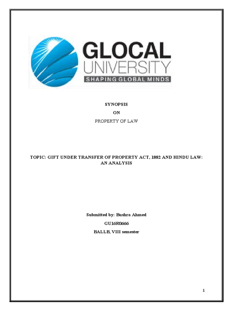 Synopsis ON: Property of Law | PDF | Property | Concept