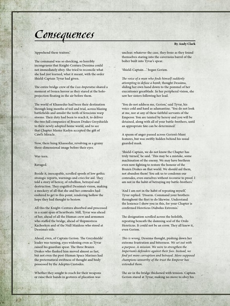 Consequences Short Story PDF | PDF | Violence