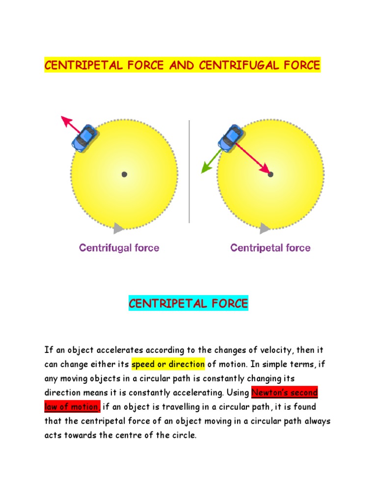 Centripetal Force and Centrifugal Force | PDF | Acceleration | Force