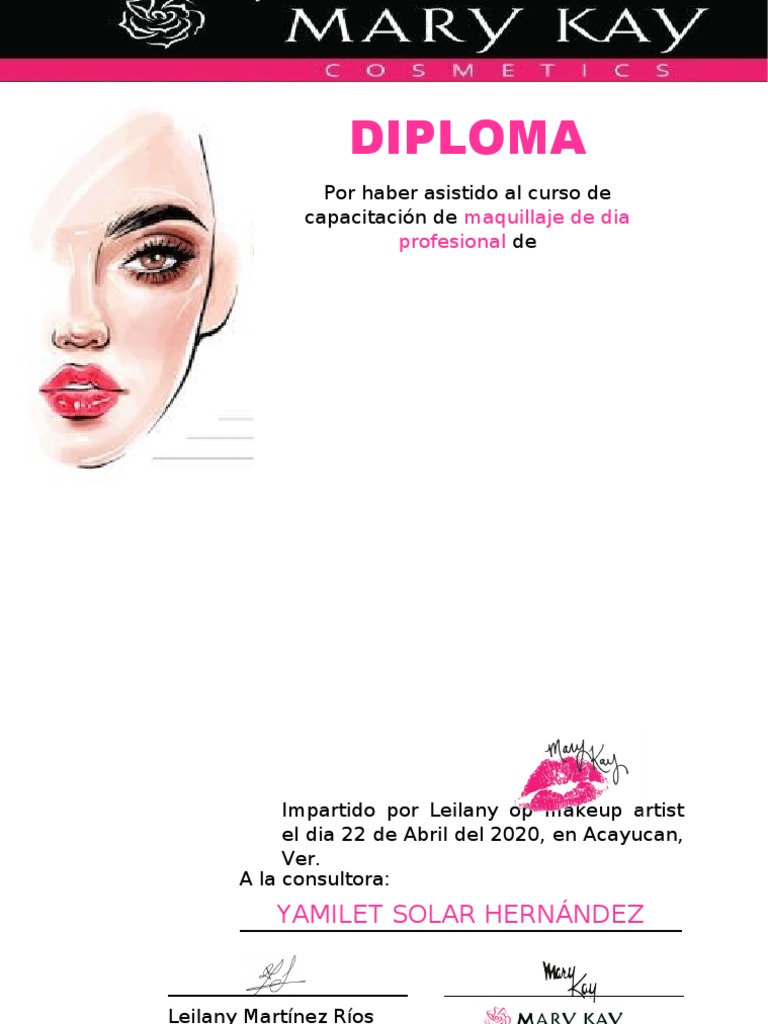 Diploma de Maquillaje Profesional Mary Kay | PDF | Finanzas y dinero ...