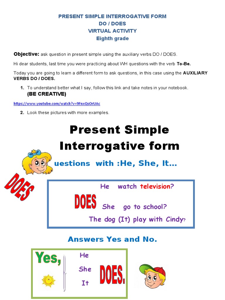 Present-Simple-Interrogative-Form 8th Grade 2020 | PDF | Question ...