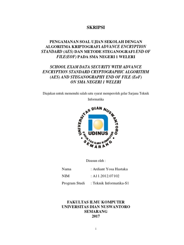 Pengamanan Soal Ujian Sekolah Dengan Algoritma Advance Encryption ...