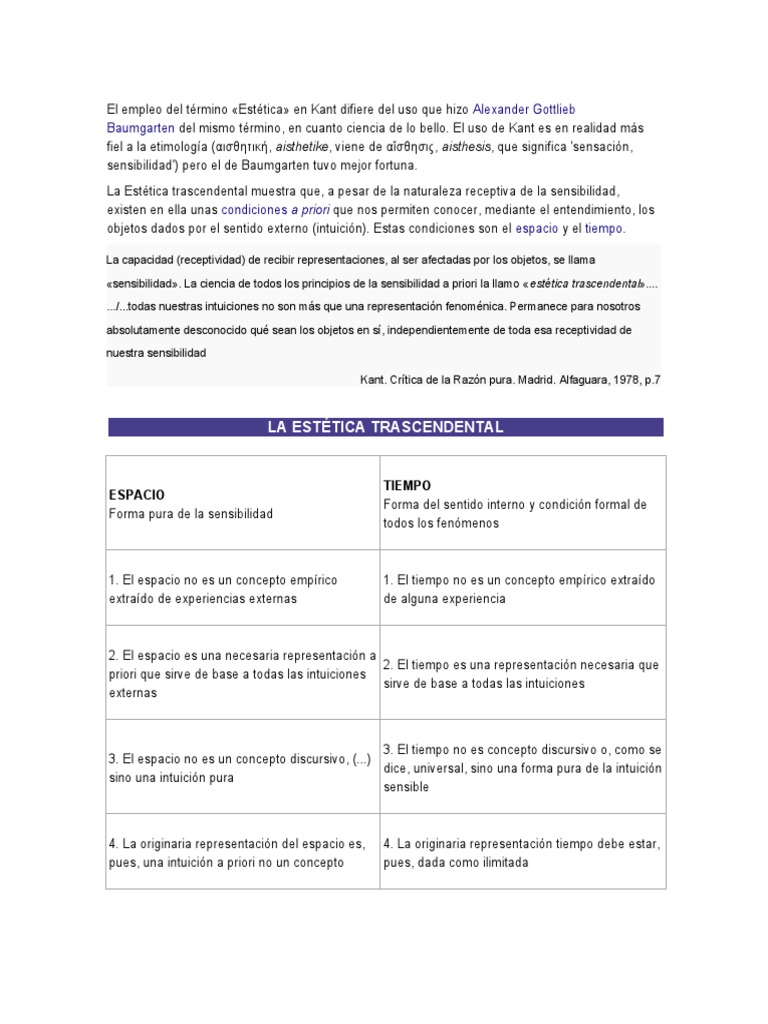 Kant Tarea Filo Expo | PDF | Immanuel Kant | Intuición