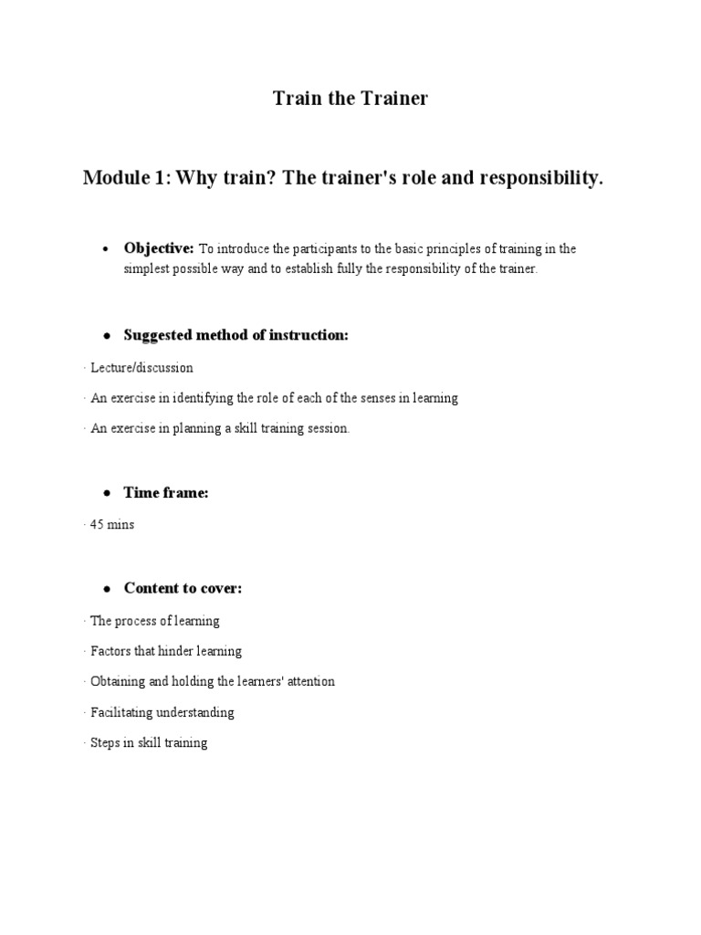 Trainer's Role & Responsibilities | PDF | Career & Growth | Self ...