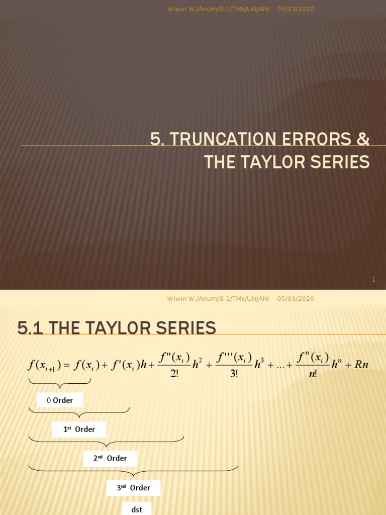 5 Truncation Errors & The Taylor Series | PDF