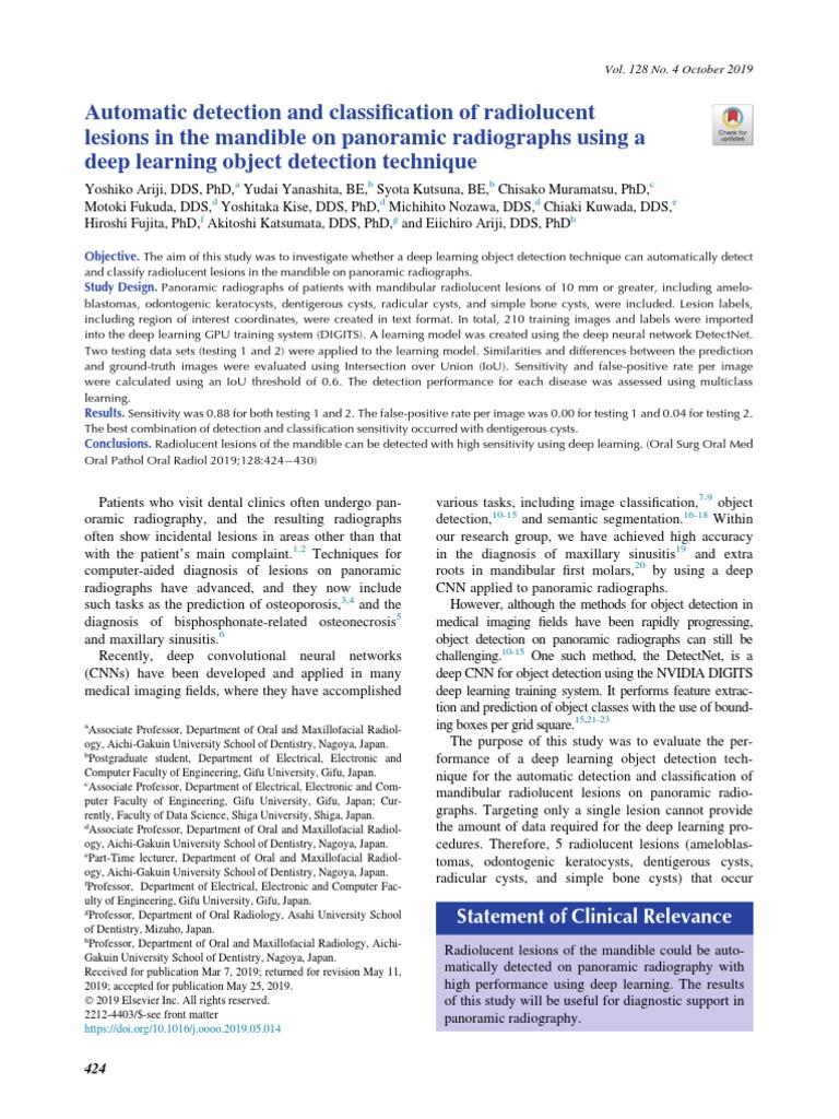 Kista | PDF | Deep Learning | Sensitivity And Specificity