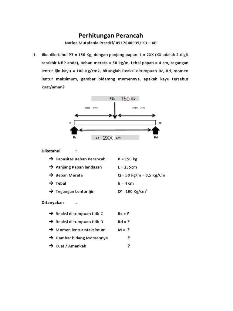 Perhitungan Perancah | PDF