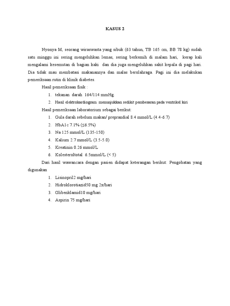 ASKEP DM Tipe 2 Dengan HIPERTENSI Dan OB | PDF | Kesehatan Holistik