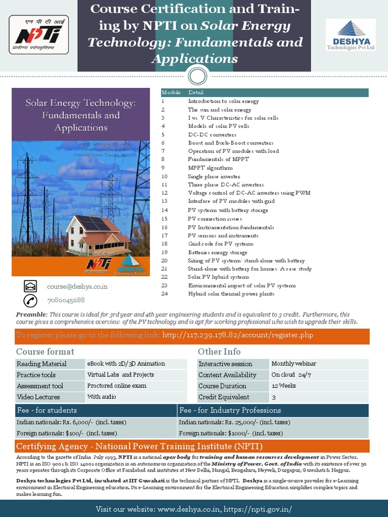 Comprehensive Course on Solar Energy Technology: Fundamentals ...