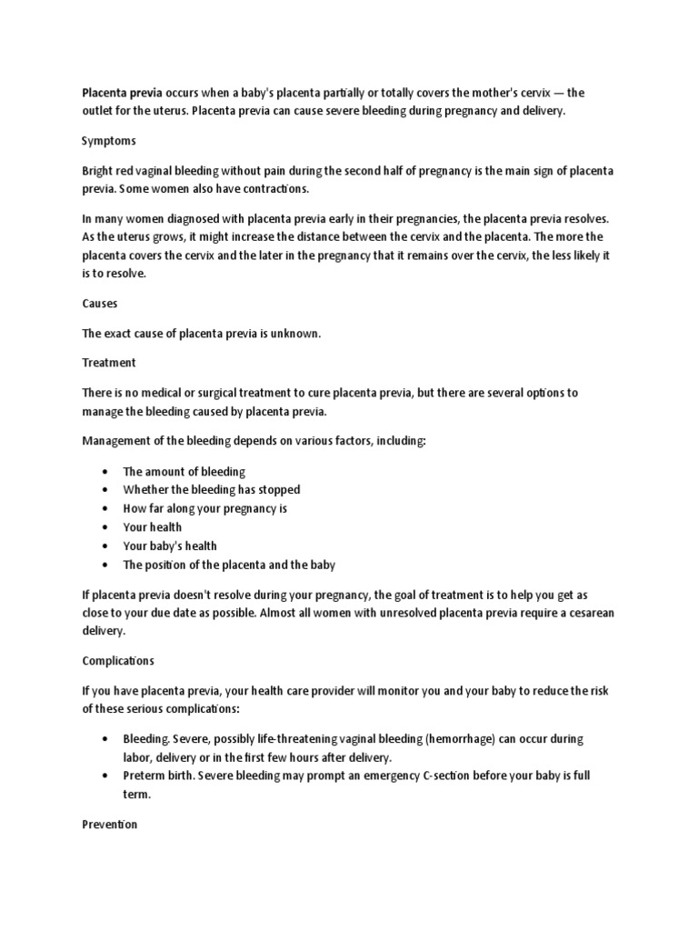 Placental Previa WPS Office 1 | PDF | Childbirth | Pregnancy
