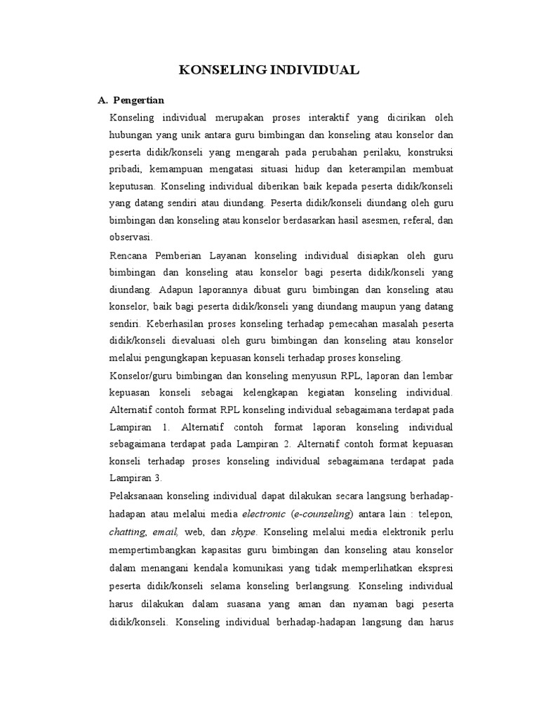 Contoh RPL Konseling Individu | PDF