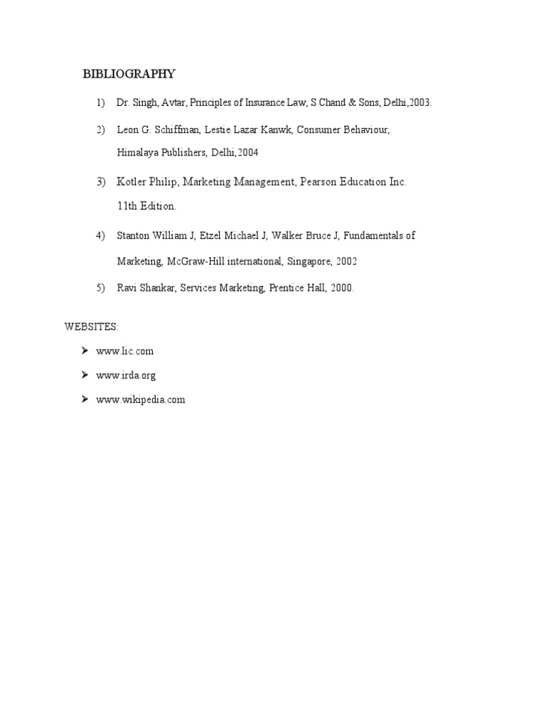 Bibliography: 3) Kotler Philip, Marketing Management, Pearson Education ...