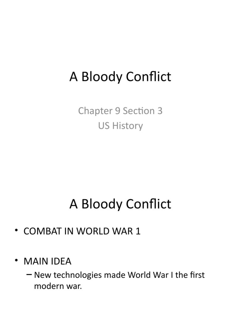 A Bloody Conflict: Chapter 9 Section 3 US History | PDF | Trench ...