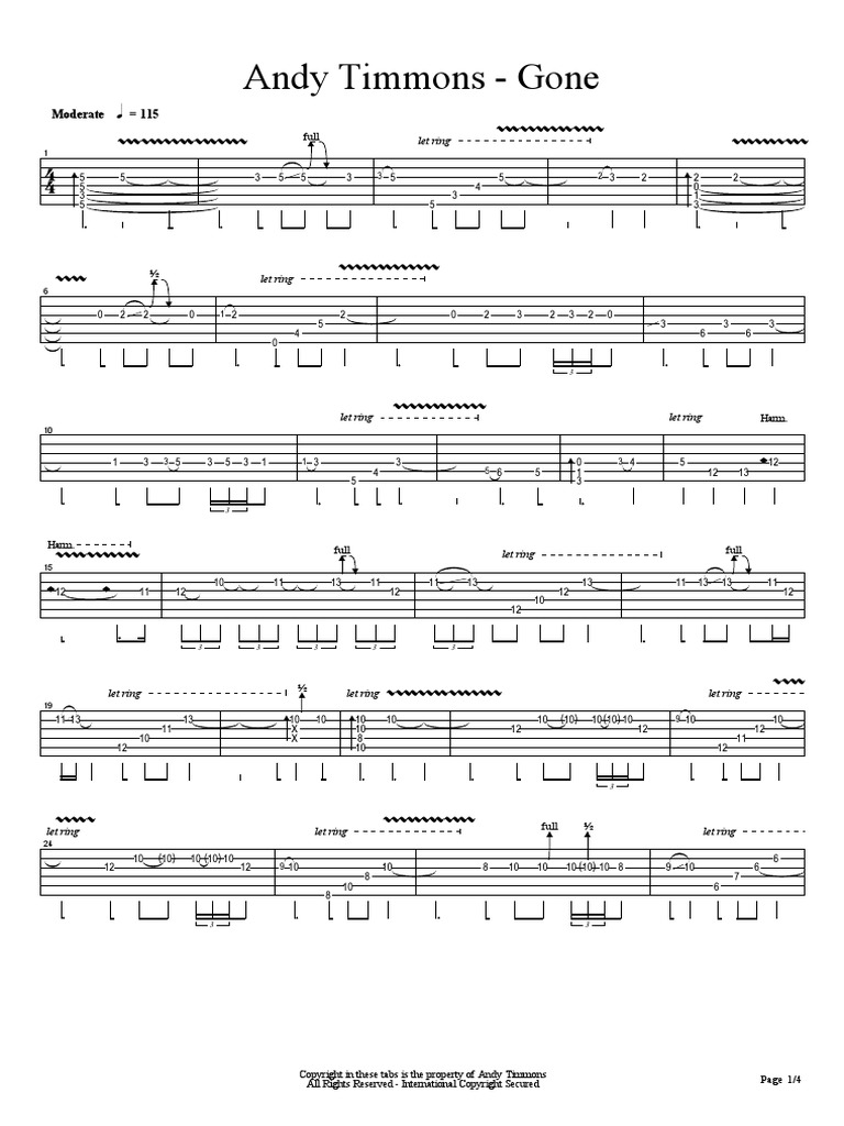 Andy Timmons Gone Guitar Tab PDF | PDF | Freedom Of Expression Law ...
