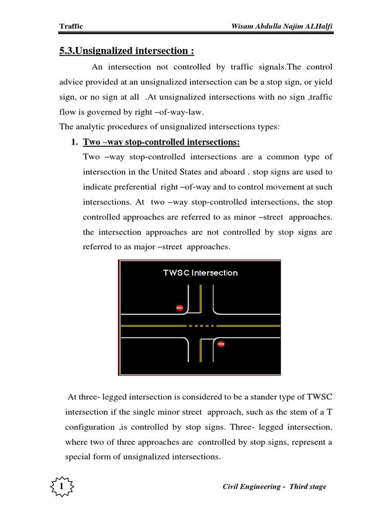 5.3.unsignalized Intersection:: 1. Two - Way Stop-Controlled ...