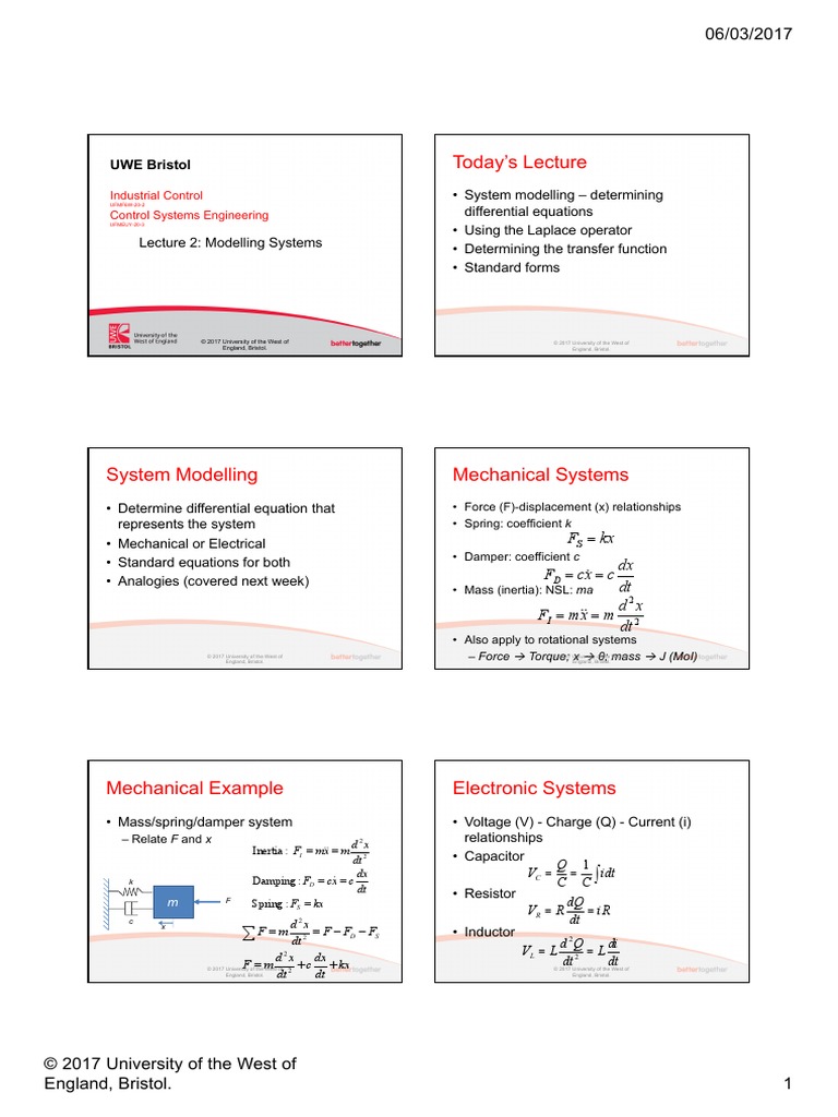 CSE Lecture 2-UWE PDF | PDF | Laplace Transform | Electrical Engineering