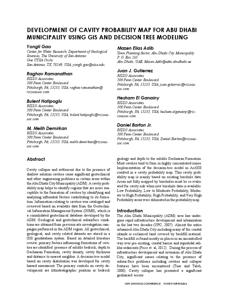 Cavity Probability Mapping in Abu Dhabi | PDF | Sinkhole | Esri