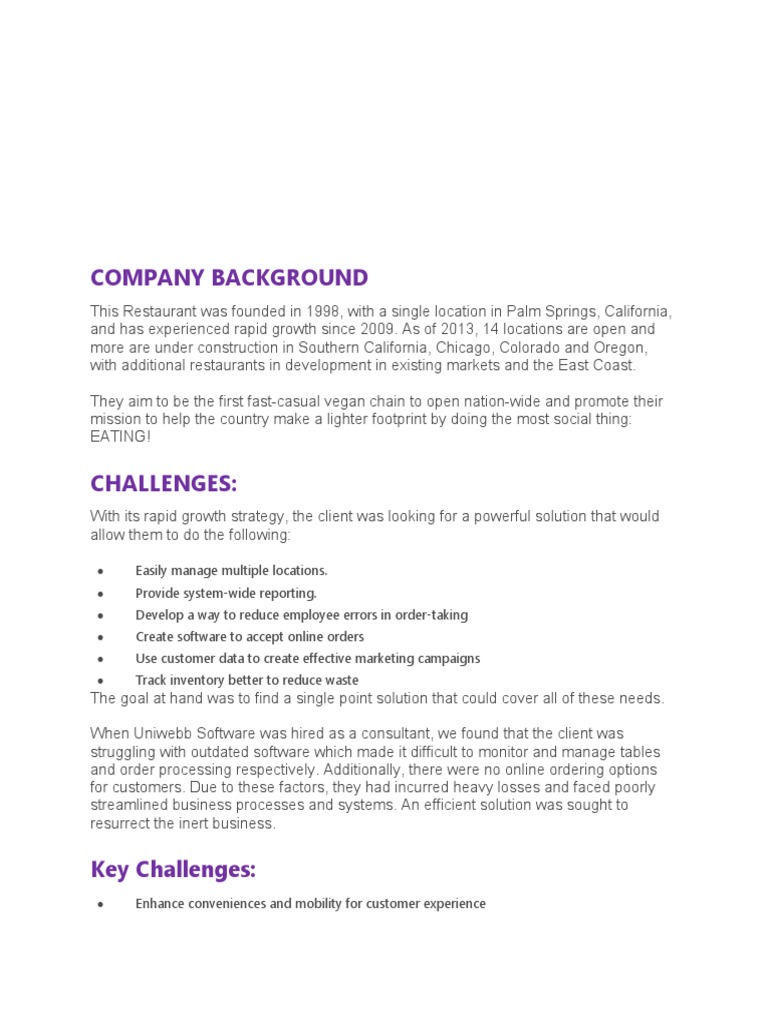 Company Background | PDF | Point Of Sale | Business