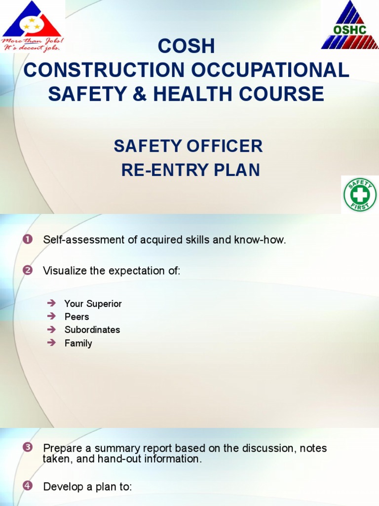 Cosh Construction Occupational Safety & Health Course: Safety Officer ...