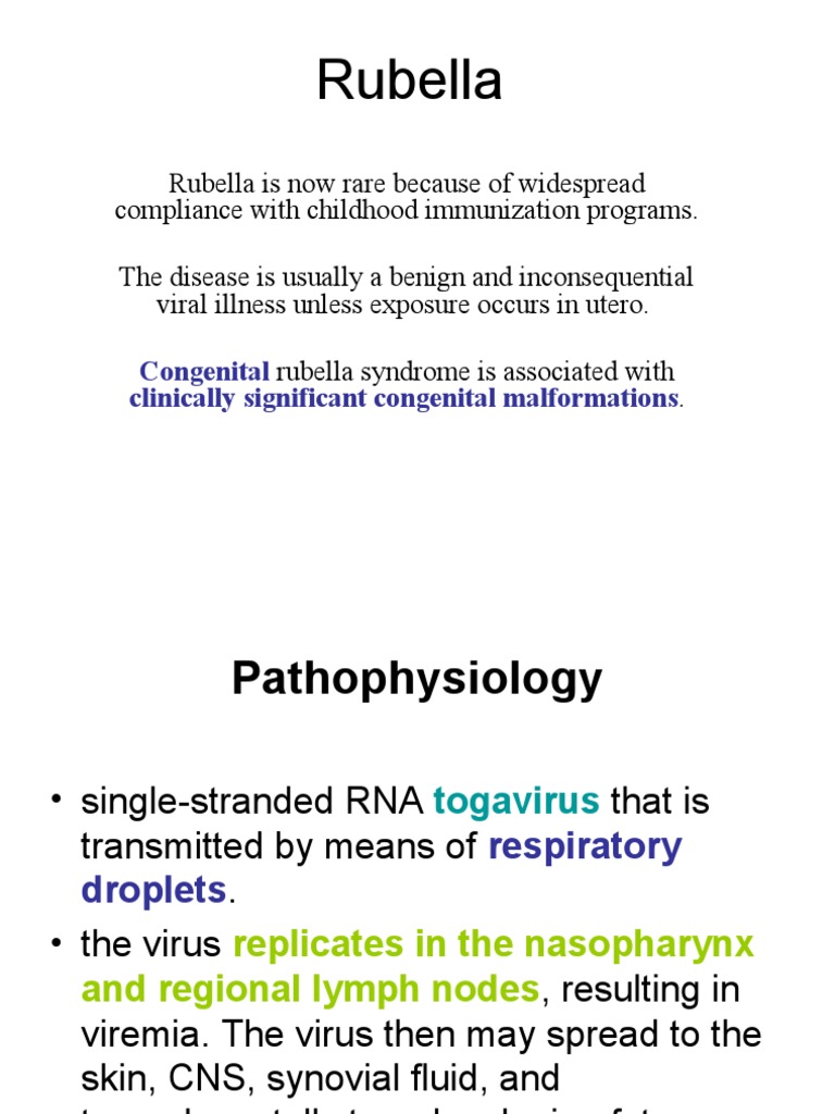 Rubella: Congenital Clinically Significant Congenital Malformations ...