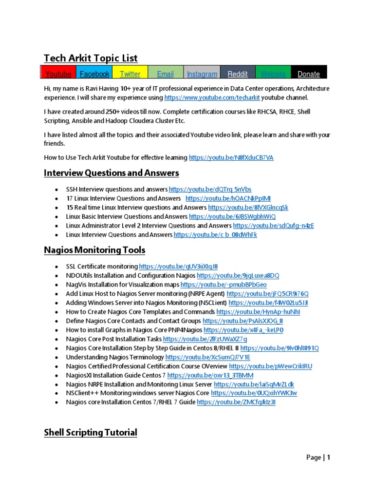 Tech Arkit Topic List Interview Questions And Answers Pdf Linux Shell Computing